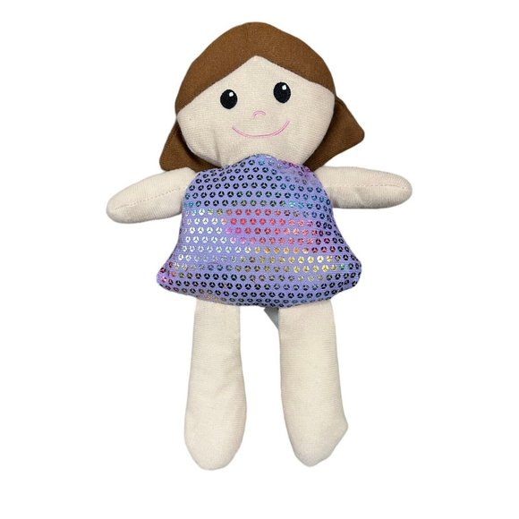 Greenbrier | Toys | Brunette Doll Plush Dolly Stuffed Animal Purple ...